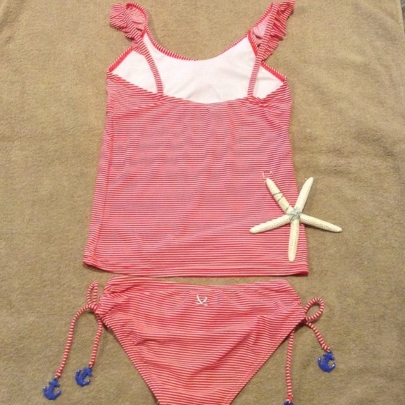 2Chillies | Swim | Redwhite Striped Tankini Swimsuit Set | Poshmark
